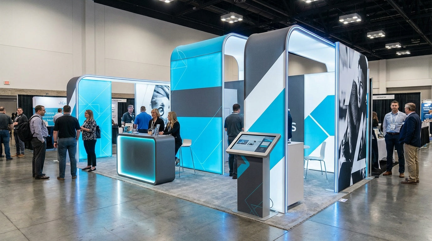 Curved Tension Fabric Portable Counter - Double Reviews – iconicdisplays
